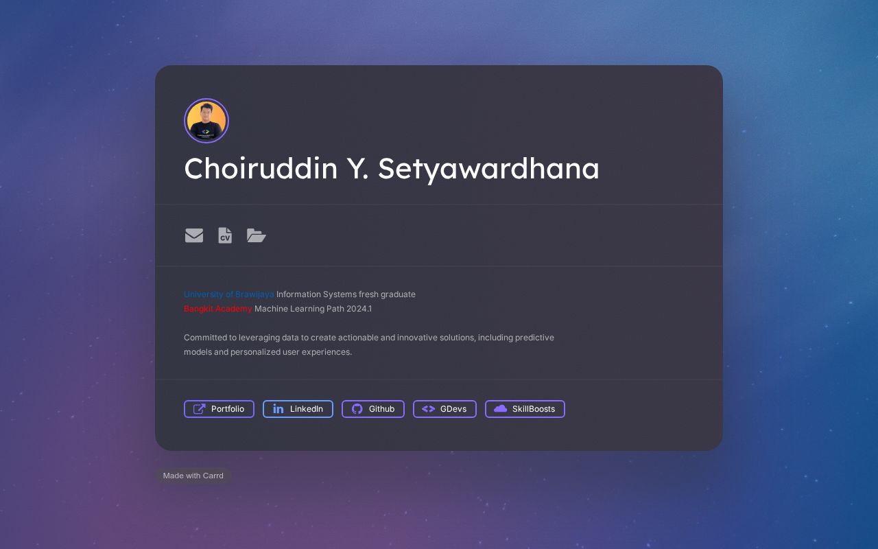 Choiruddin | Developer Profile